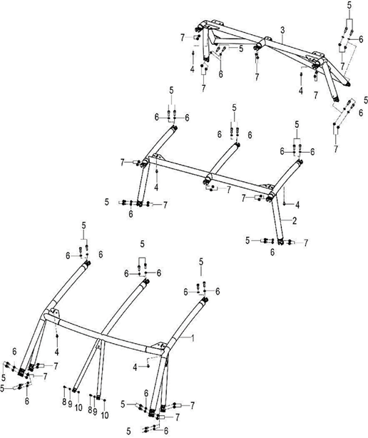 ROPS assembly Ⅱ (Orang、black 、gray) - Speed UTV